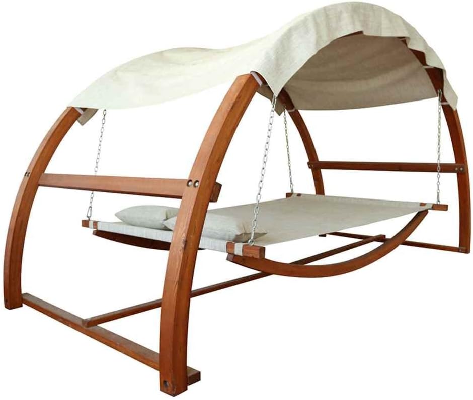 Amazon.com : Leisure Season SBWC402 Swing Bed With Canopy - Brown - 1 ...