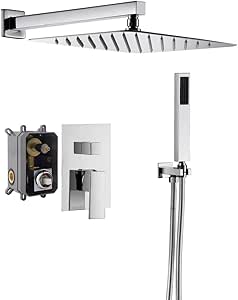 Cascada 12” Square Shower System (Wall Mounted) with Single Handle ...