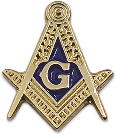Amazon.com: Square & Compass Masonic Lapel Pin - [Gold & Blue][5/8 ...