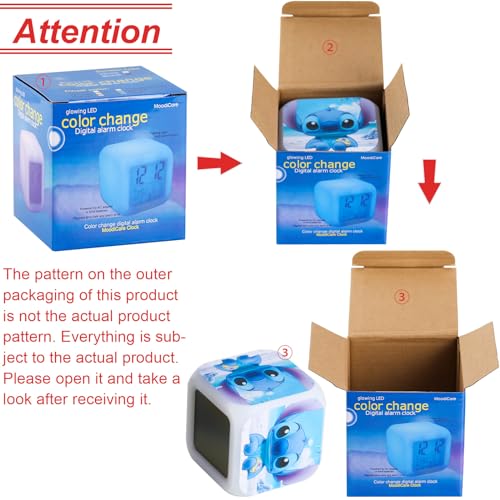 Wonlonda Stitch Alram Clock Lilo and Stitch Digital Alarm Clock Bedside ...