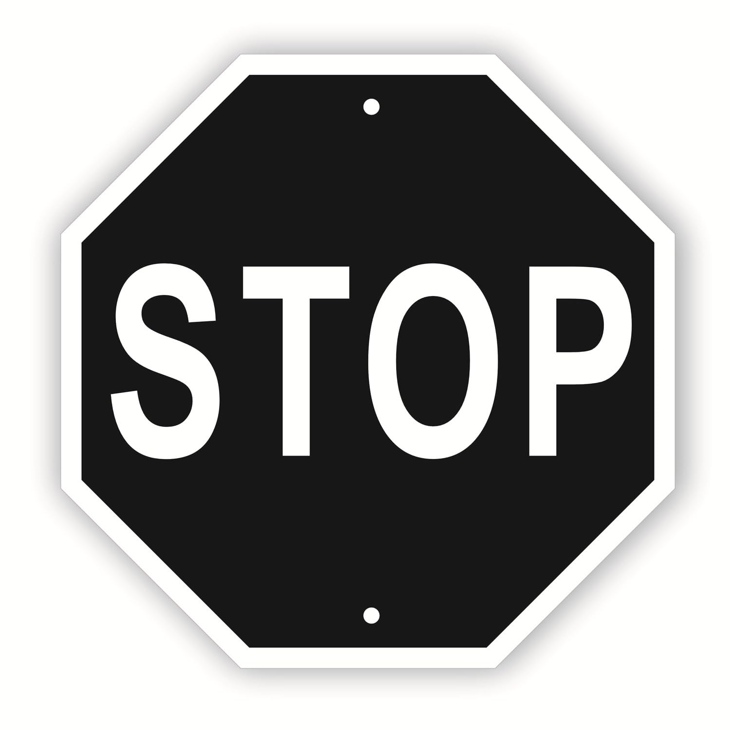 Black And White Stop Signs