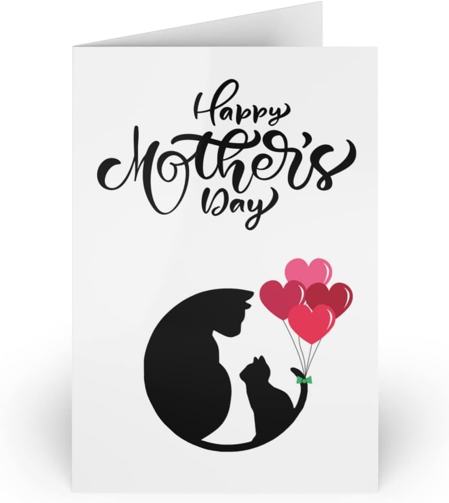 Cat Kitten Art Mothers Day Square Card (Design 3) : Amazon.co.uk ...