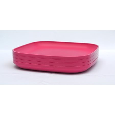 Amazon.com: Tupperware Set of 4 Microwave Luncheon Plates 9.5" Square ...