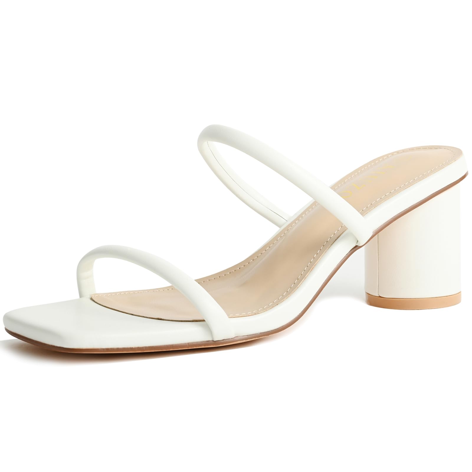 size 6.5 Women's Square Open Toe Heeled Sandals Two Strap Block Low ...