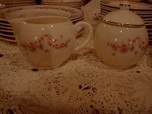 Amazon.com | Vintage Bakerite 22k Gold Trim Cottage Rose Creamer and ...