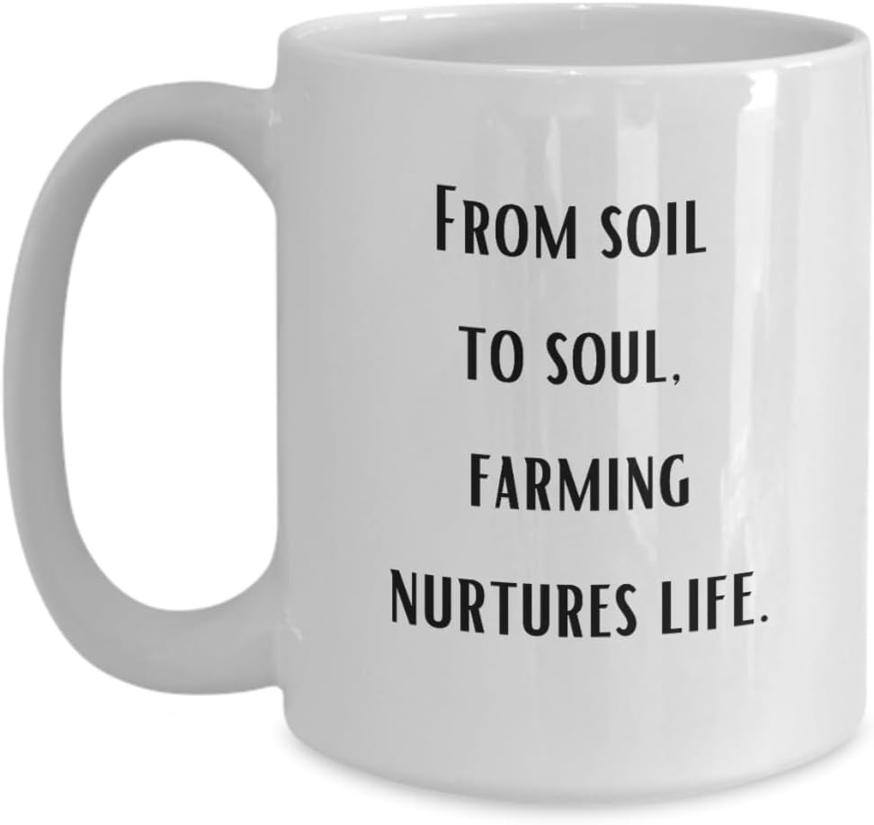 Amazon.com: Soil to Soul Mug Nuture's Life Farmer Ceramic Cup Homestead ...