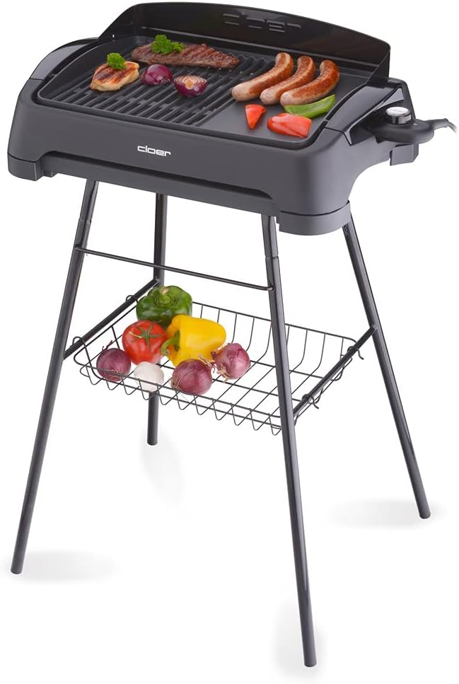 TZS 2in1 Elektrogrill Standgrill – extrem stabiler & kompakter BBQ ...