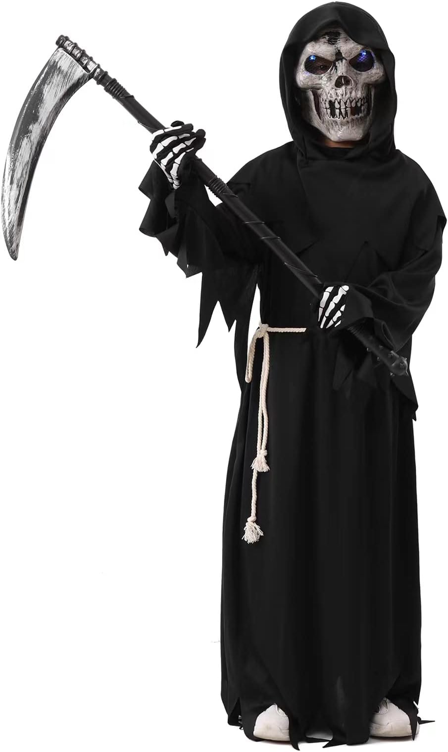 Halloween Kostüm Herren,Gewand Des Sensenmanns mit Maskenhandschuhen ...