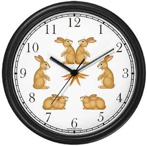 Amazon.com: WatchBuddy Bunny Rabbits - Carrot Collage JP Wall Clock ...