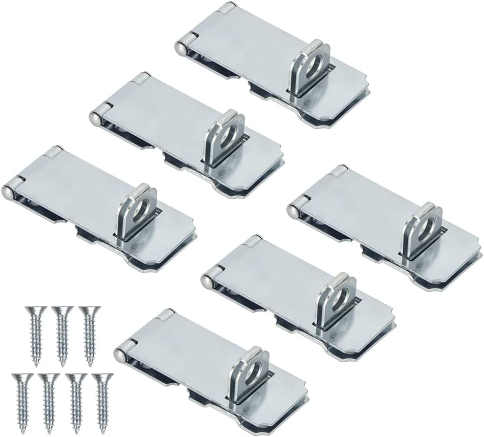 Wideskall® 3" inch Zinc Plated Swivel Safety Hasp and Staple with ...