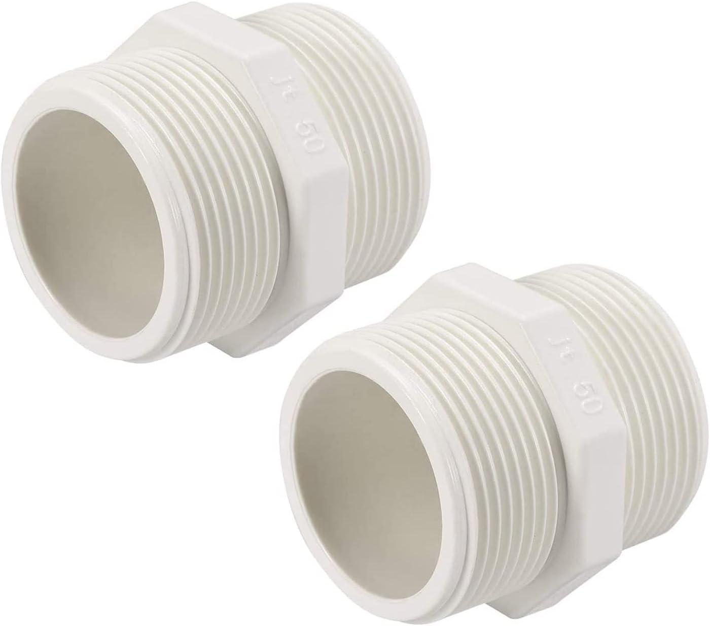 Amazon.com: TA-VIGOR 2pcs PVC Pipe Fitting Hex Nipple G1-1/2 X G1-1/2 ...
