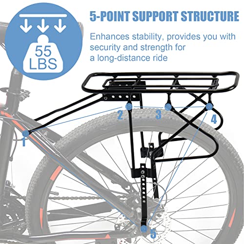 Snapklik.com : Rear Bike Rack,Adjustable Bike Cargo Rack, Bicycle Rear ...
