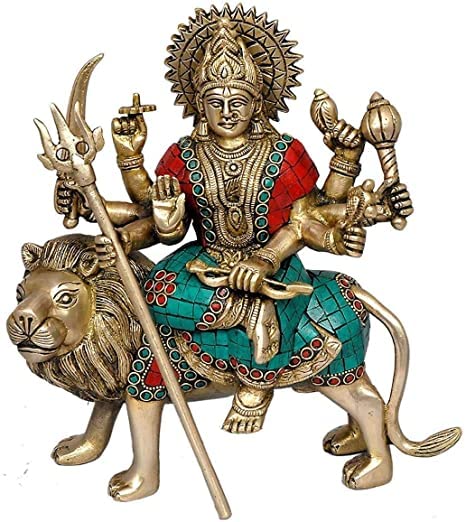 Buy Maa Durga/Ma Sherwali Idol Sitting On Lion Murti with Multicolor ...