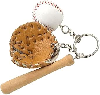 Amazon.co.jp: Mini Baseball Bat Glove Key Chain Keychain Friend Gift ...