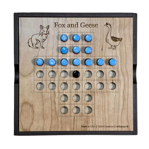 Amazon.com: Handcrafted Fox and Geese Game Board Set - 6" x 6" with ...