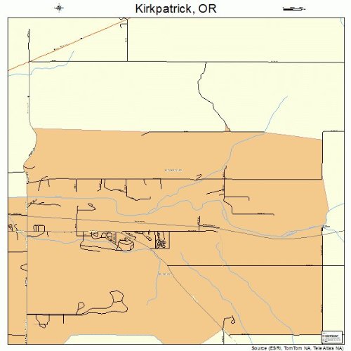 Amazon.com : Large Street & Road Map of Kirkpatrick, Oregon OR ...