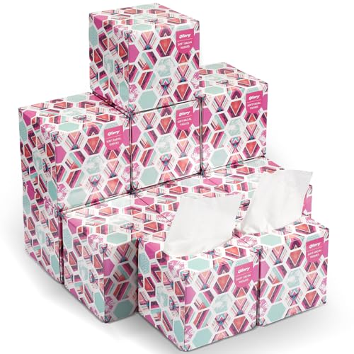 Qilery 12 Pcs Facial Tissue Box Tissues Cube Box Pocket Retro Square ...