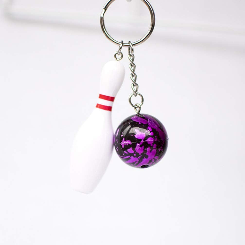 NUOBESTY 8pcs Bowling Pin Keychains Sports Keychains Handbag Charms ...