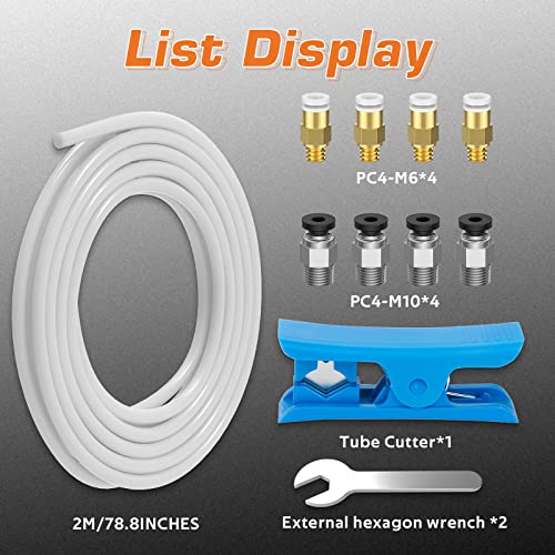 Snapklik.com : Bowden PTFE Tubing 2M White 3D Printer Teflon 1.75MM ...