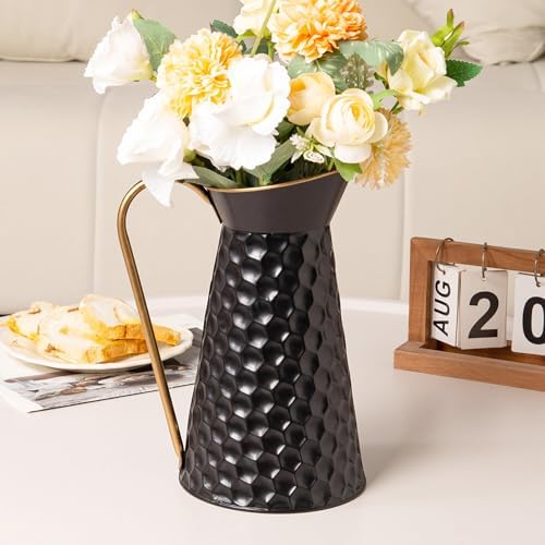 Vintage Galvanized Metal Milk Can, Farmhouse Rustic Flower Pitcher Vase ...