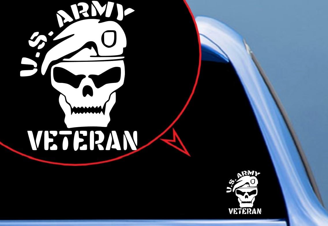 Amazon.com - Army Veteran Flag Decal Vinyl Sticker Auto Car Truck Wall ...