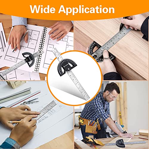 KAMMQI Protractor Angle Finder-12-Inch Angle Gauge Tool, Adjustable ...