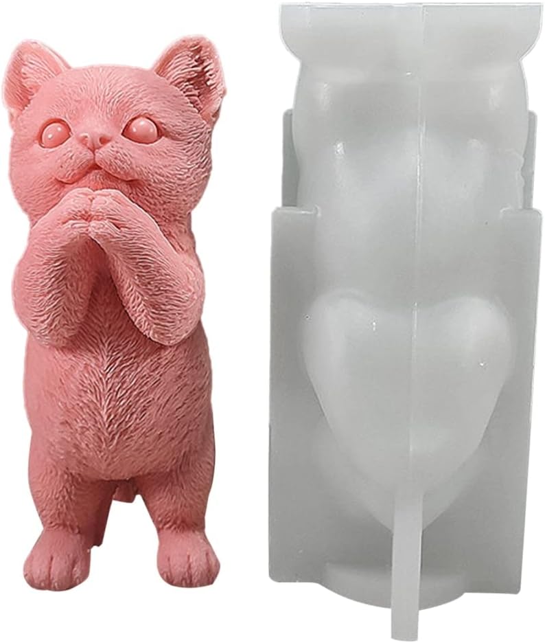 Amazon.com: XiaoSpace 3D Cat Silicone Mold, Standing Cat Epoxy Resin ...
