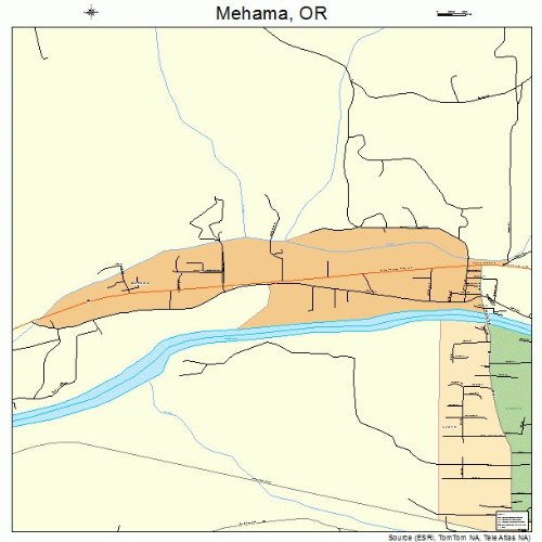 Amazon.com: Large Street & Road Map of Mehama, Oregon OR - Printed ...