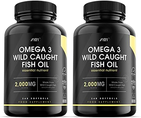 Buy Omega 3 Fish Oil 2000mg Capsules | Wild Caught Marine | 1000mg per ...