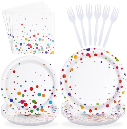 Amazon.com: Serves 30 Rainbow Party Pack 30 cups 9 oz 30 Dessert Plates ...