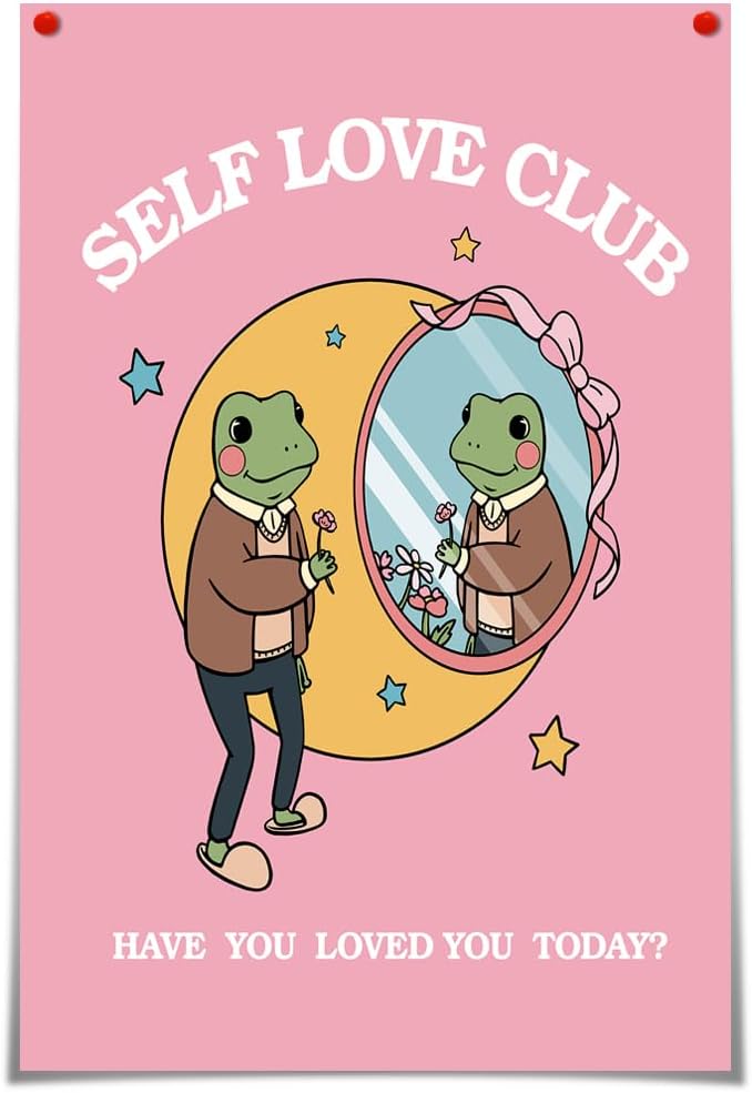 Amazon.com: FBKDVC Cute Funny Frog Poster Trendy Pink Frog Canvas Wall ...