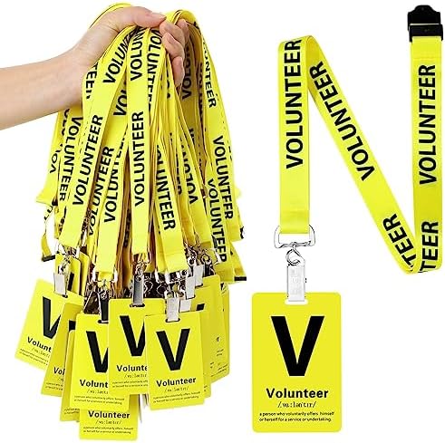 Amazon.com : 30 Sets Volunteer Lanyard with PVC Card Pass Volunteer ...