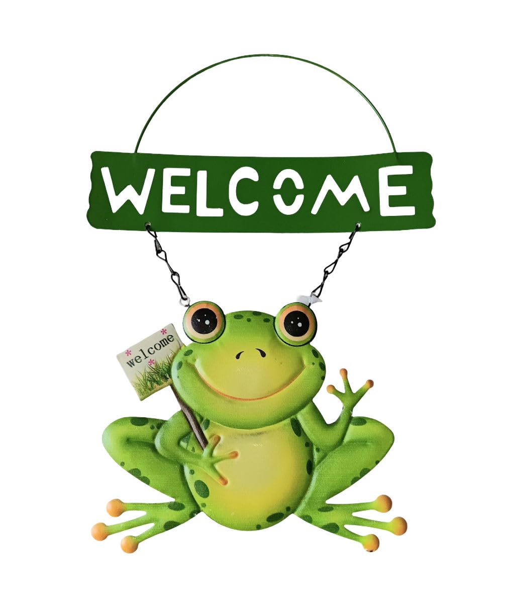 Amazon.com : Greenbrier Metal Frog Welcome Sign for Garden, Patio ...
