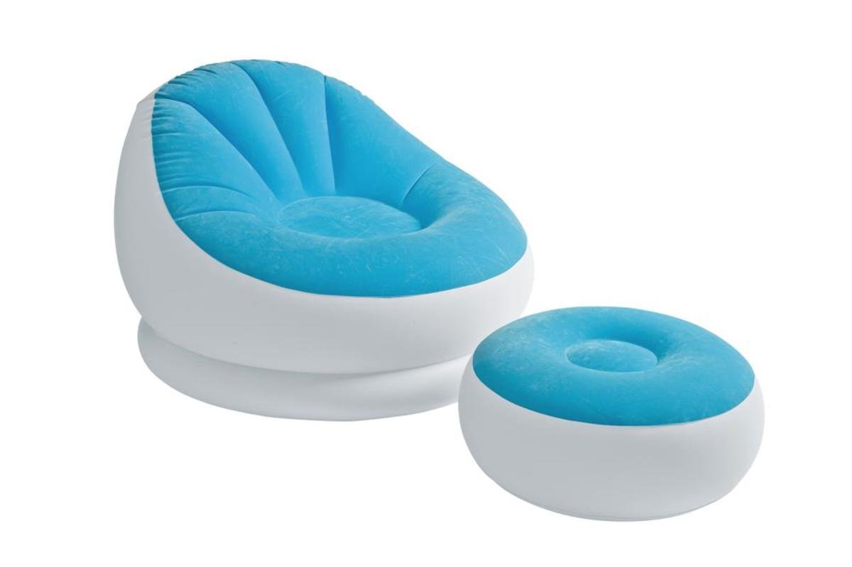 INTEX Inflatable Colorful Cafe Chaise Lounge Chair w/ Ottoman - 68572NP ...