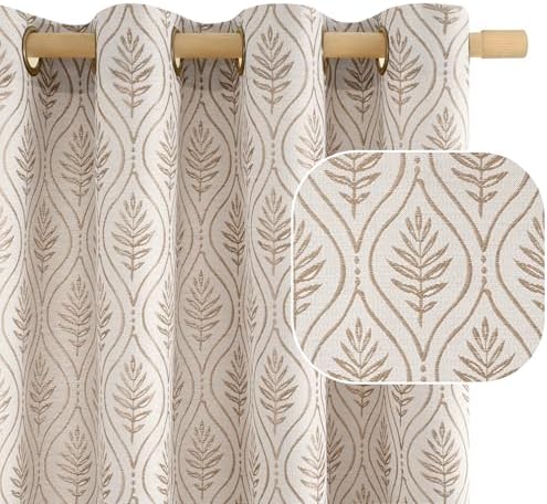 Amazon.com: BGment Mocha Leaf Jacquard Curtains 72 Inches Long for ...