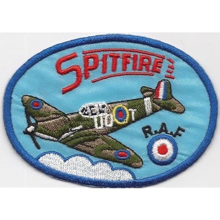 Sew-on Iron-on Embroidered Patch British RAF WW2 Spitfire Aeroplane ...