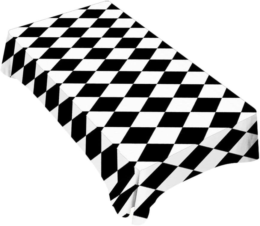 Amazon.com: TKS MITLAN Diamond Decorative Rectangle Tablecloth Black ...