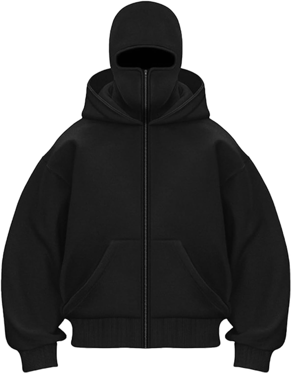 Mens Cotton Cool Hoodies Balaclava Double Hooded Pullover Hiking ...