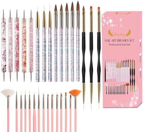 Amazon.com : 31Pcs Nail Art Brushes Set, Professional Nail Art Brush ...