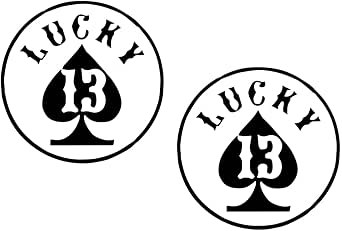 Amazon.com: 2 Pack - Lucky 13 | Decal Vinyl Sticker Graphics for Car ...