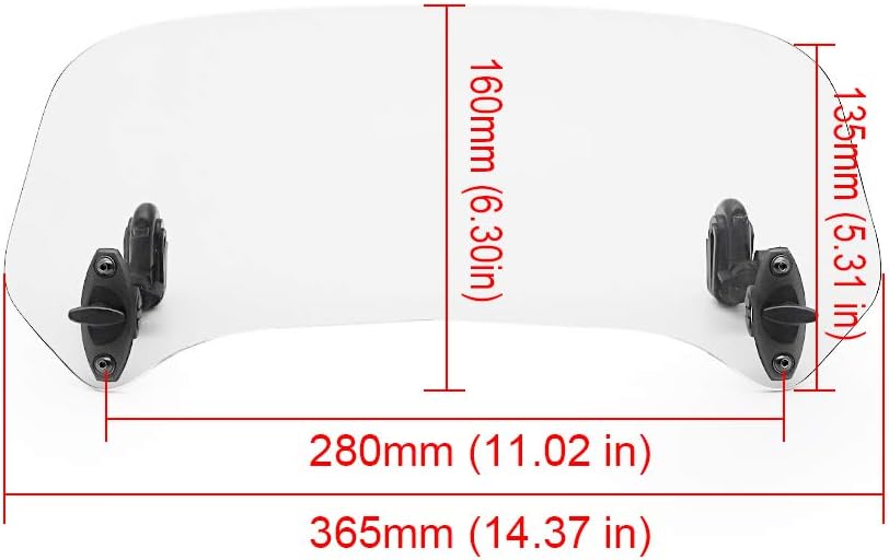 Alpha Rider Motorcycle Universal Risen Adjustable Windshield Wind ...