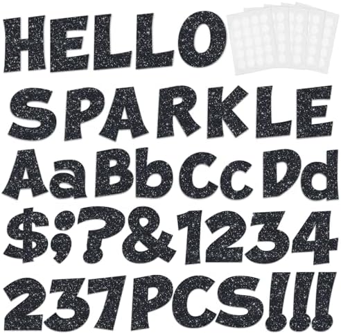 Amazon.com: 237 Pcs Glitter Bulletin Board Letters, Numbers and ...