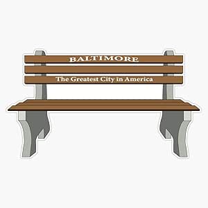 Amazon.com: Baltimore Bench- Greatest City in America Decal Vinyl ...