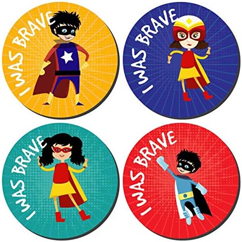 144 I was Brave Stickers Super Hero Bravery Award Kids Nurses Doctors ...