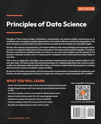 Snapklik.com : Principles Of Data Science - Third Edition: A Beginners Guide To Essential Math ...