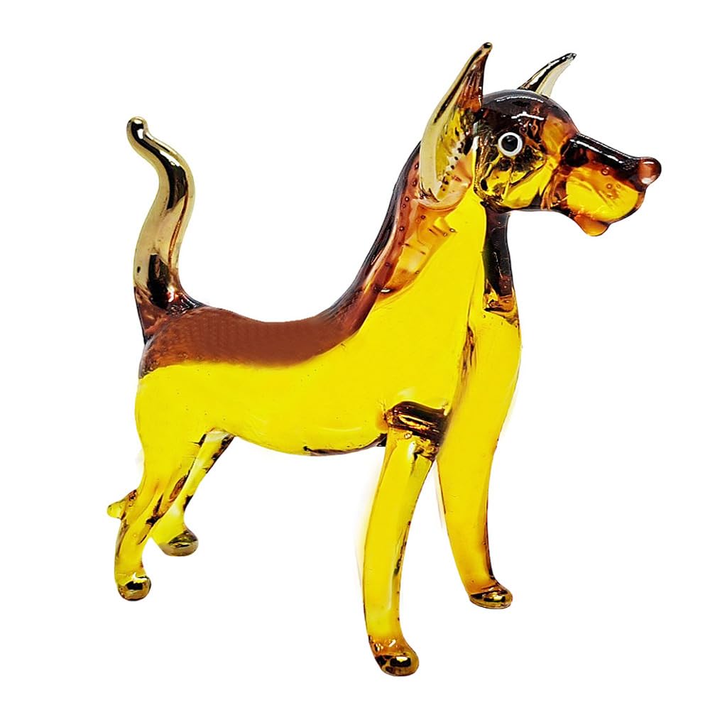 Amazon.com: 2" Tall Miniature Crystal Dog Glass Blown Animal Puppy ...