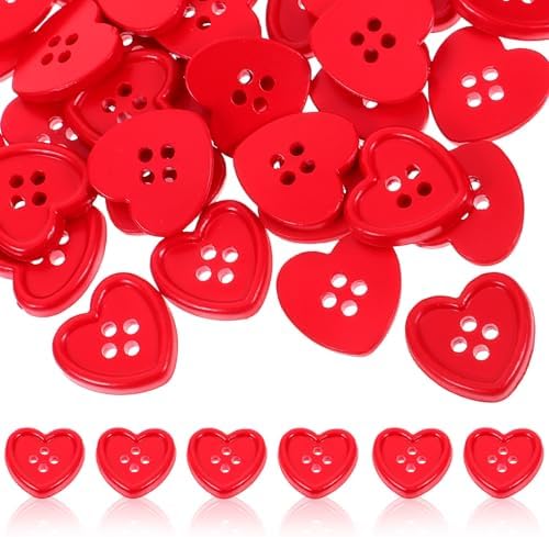 Amazon.com: Tighall 20PCS Single Hole Heart Shape Buttons Resin Buttons ...