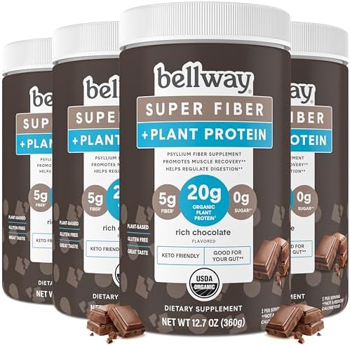 Amazon.com: Bellway Super Fiber + Protein Powder (4 Pack), Sugar-Free ...