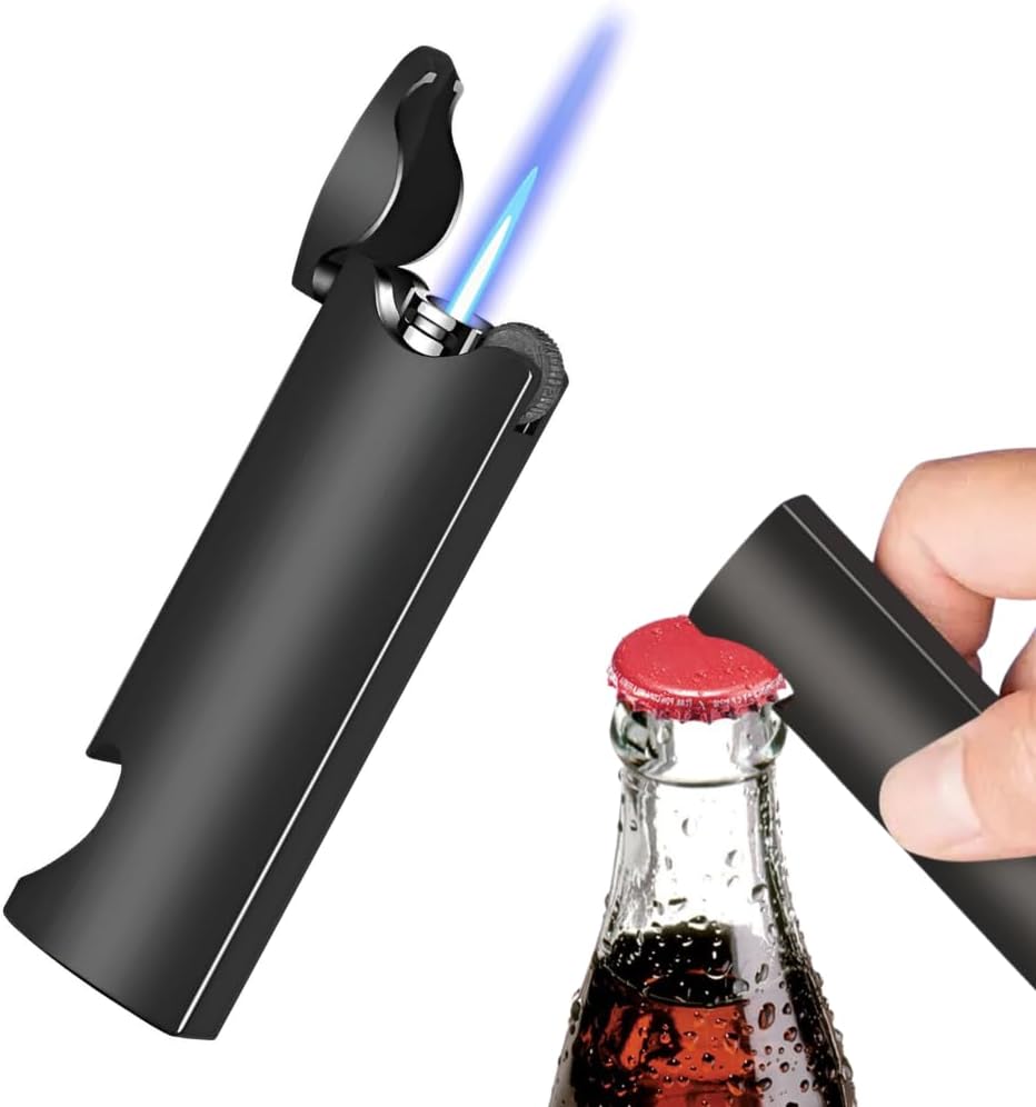 JJ Jet Lighter, Torch Gas Flame Lighter with Bottle Opener, Mini ...