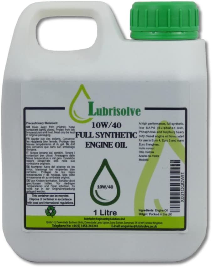 Lubrisolve 10W/40 Full Synthetic Engine Oil 1 litre : Amazon.co.uk ...